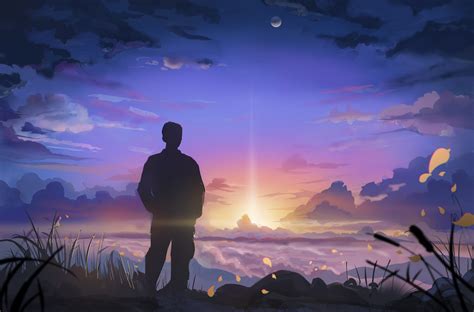 Landscape Nature Sunlight Concept Art 5K Sun Clouds Artwork