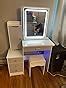 AIEGLE Large Vanity Desk Set With Sliding Lighted Mirror 3 Colors LED