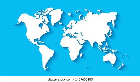 Simplified World Map Stylized Vector Illustration Stock Vector Royalty