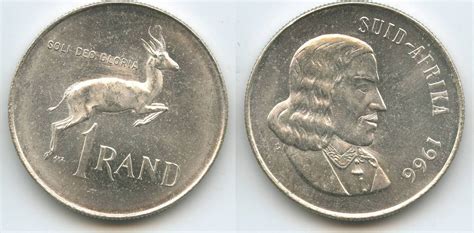 Südafrika South Africa 1 Rand Silber 1966 H0131 Springbock Jan van