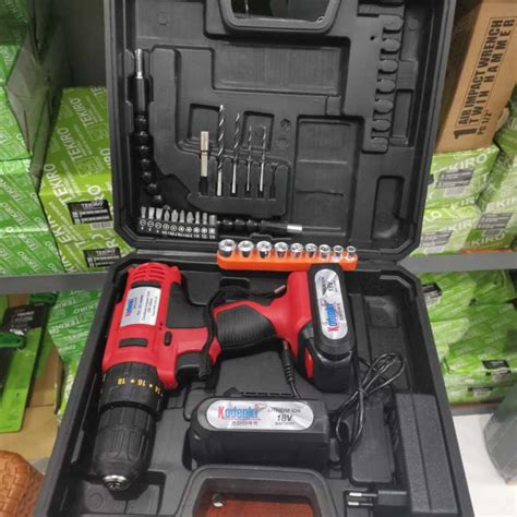 Jual MESIN BOR CORDLESS IMPACT 18V KODENKI BOR TEMBOK BATERAI Di Seller