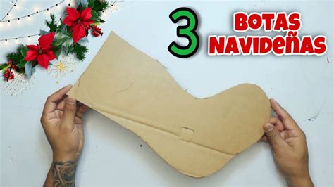 3 IDEAS PARA HACER BOTAS NAVIDEÑAS CON CARTÓN Manualidades