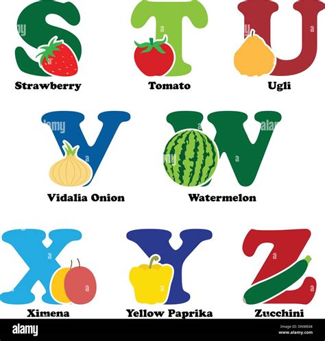 Letras del alfabeto de frutas fotografías e imágenes de alta resolución