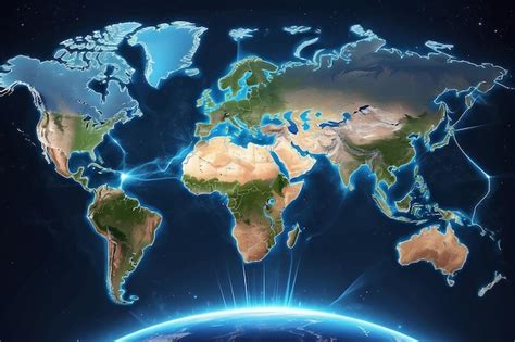 Premium Photo Vector Map Of The Planet World Map Global Social