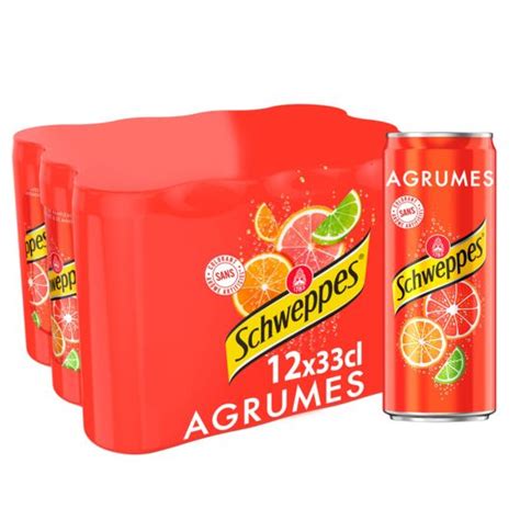 Soda agrumes SCHWEPPES le pack de 12 canettes de 33cL à Prix Carrefour