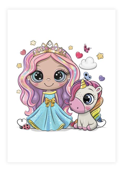 Prinsesse og enhjørning plakat Fra 59 Kr