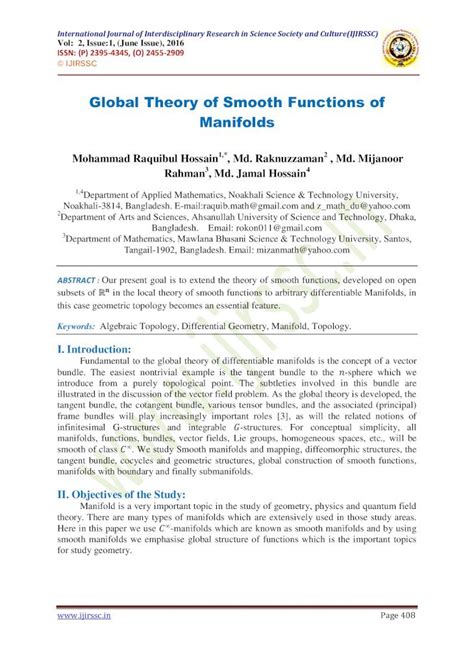 pdf global theory of smooth functions of manifolds · infinitesimal g structures and integrable