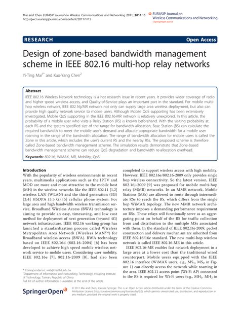 pdf design of zone based bandwidth management scheme in ieee 802 16 multi hop relay networks