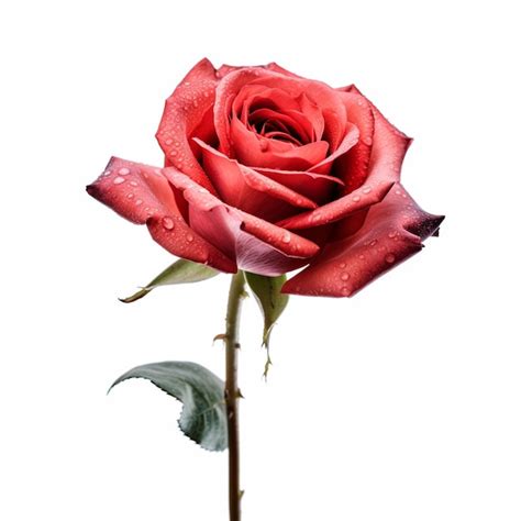 Una Rosa Roja Con Gotas De Agua Foto Premium
