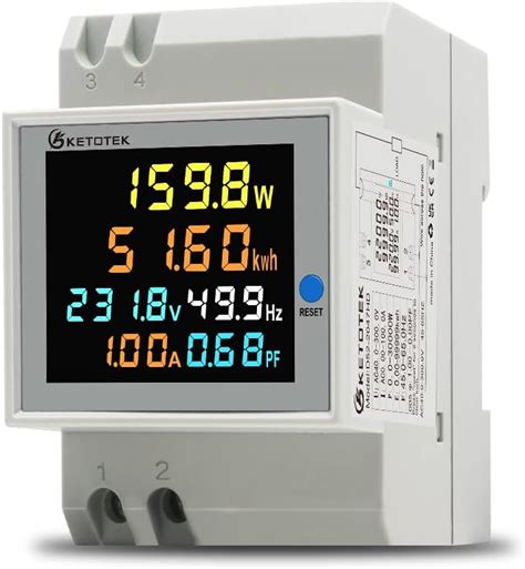KETOTEK Smart Stromzähler Hutschiene WLAN 1 Phasen Strommessgerät AC 5