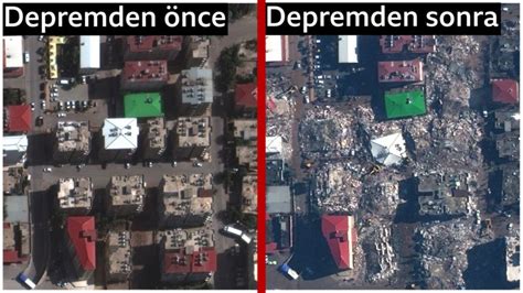 6 Şubat Depremi Uydu görüntülerinde yıkım BBC News Türkçe