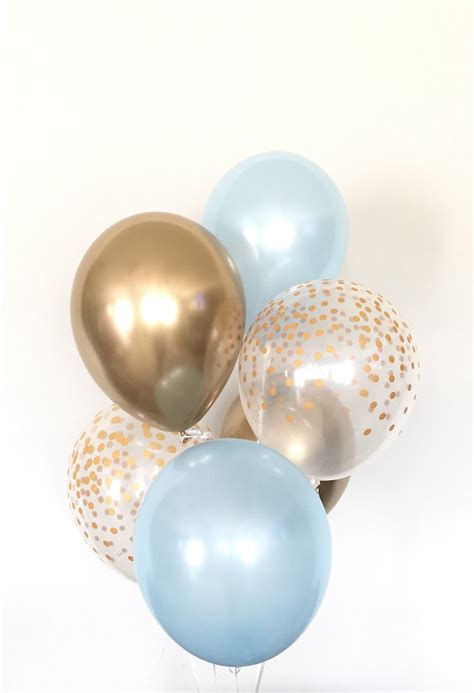 Blauwe En Gouden Ballonnen Blauwe En Chrome Gouden Ballonnen Etsy