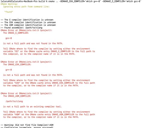 tell cmake where to find the compiler by setting either the environment variable cc or the