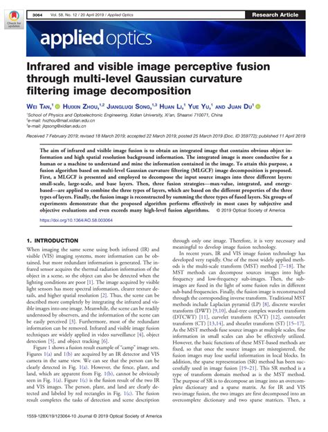 pdf infrared and visible image perceptive fusion through multi level gaussian curvature