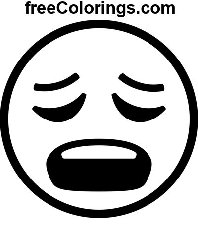 Emoji visage fatigué Coloriages et livres en PDF