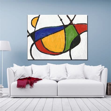 Cuadro Abstracto Pintado A Mano Con Colores Primarios Sobre Fondo
