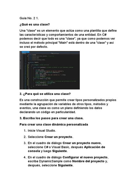 guía 2 pdf c sharp lenguaje de programación clase programación informática