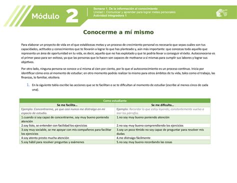 Actividad Integradora Modulo Prepa En Linea Sep Conocerme A Mi