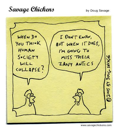 Collapse Cartoon Savage Chickens Cartoons On Sticky Notes By Doug