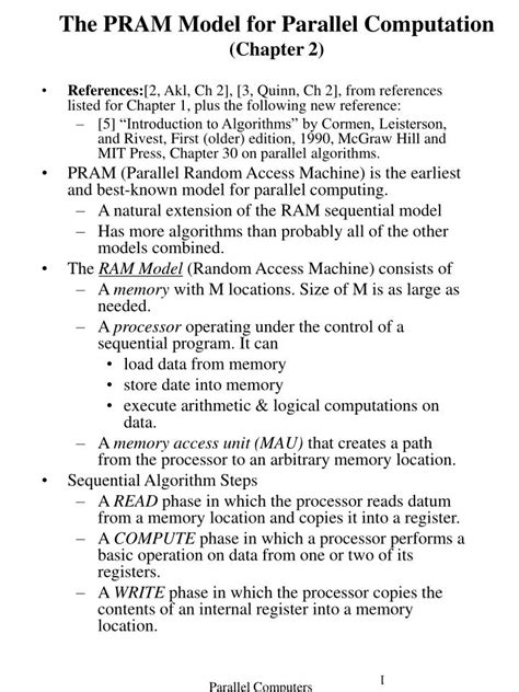 ppt the pram model for parallel computation chapter 2 powerpoint presentation id 3334342