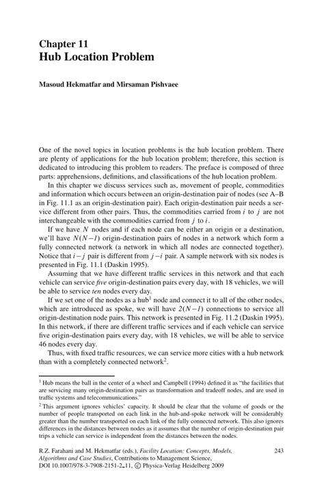 pdf hub location problem