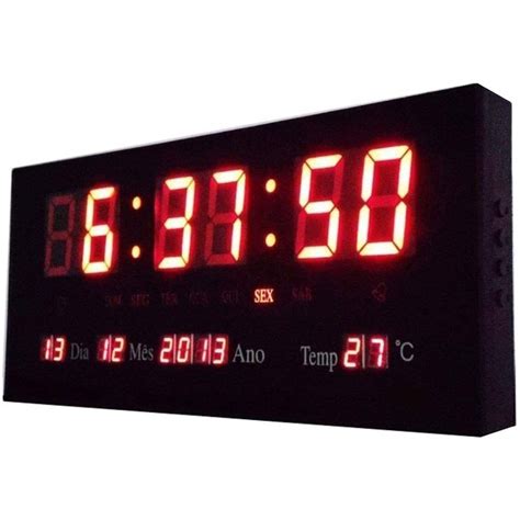 Relógio de Parede Mesa Led Digital Lelong Le 2112 Temperatura