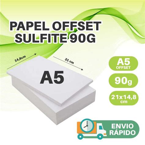 Papel Offset Sulfite Branco 90g Tamanho A5 21x14 8cm Shopee Brasil