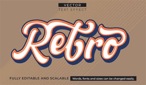 Premium Vector Retro Editable Text Effect