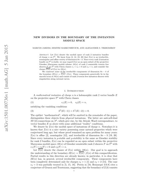 pdf new divisors in the boundary of the instanton moduli space