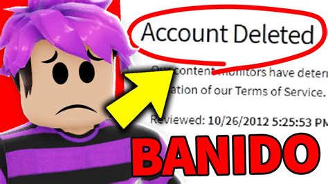 MINHA CONTA FOI BANIDA Do ROBLOX YouTube