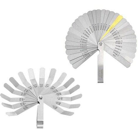 Tigrezy 2pcs Jauge d Épaisseur Jeu de Cales 32 Lames Métrique Impérial