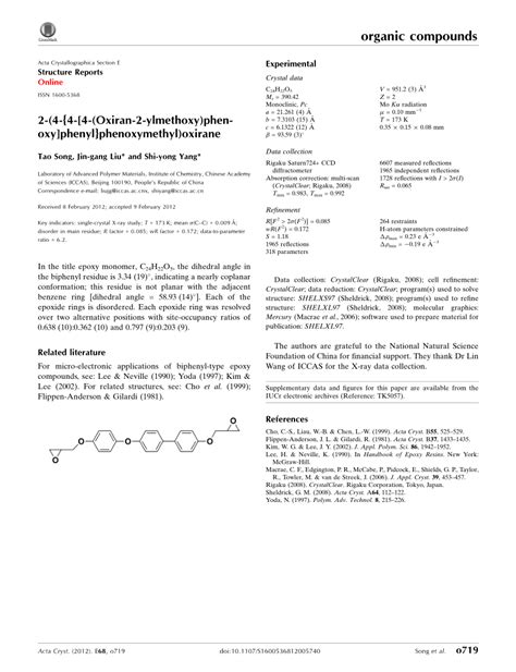 PDF 2 4 4 4 Oxiran 2 Ylmethoxy Phenoxy Phenyl Phenoxymethyl Oxirane