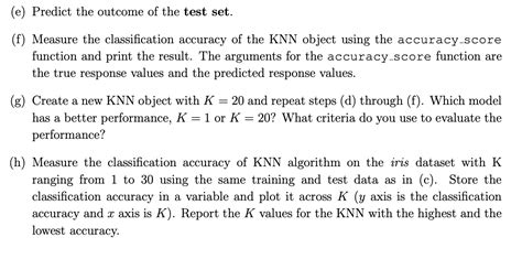 Solved Question 2 K Nearest Neighbors KNN In This Chegg