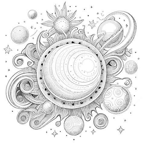 12 Pack Stress Relief Coloring Pages Solar System Digital Etsy