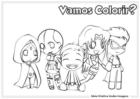 Jovens Titãs em Ação desenho pra colorir
