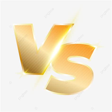 Golden Vs Design With Luxury Lighting Effect Vs Versus 3d Vs PNG And