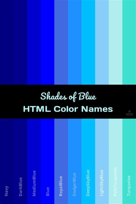 Explore Html Color Names For Shades Of Blue Along With Their