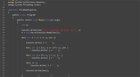 Ciclo For VisualStudio C Piramide Numerica Capicua Tutorias Co