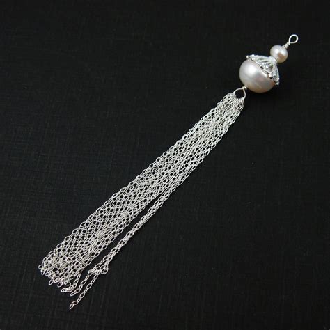 Long Tassel 925 Sterling Silver Tassel Extra Long Tassel Charm