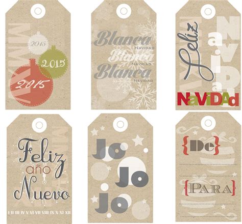 Etiquetas Navideñas para imprimir Christmas tags spanish printable