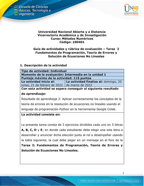 Guia De Actividades Y R Brica De Evaluaci N Unidad Tarea