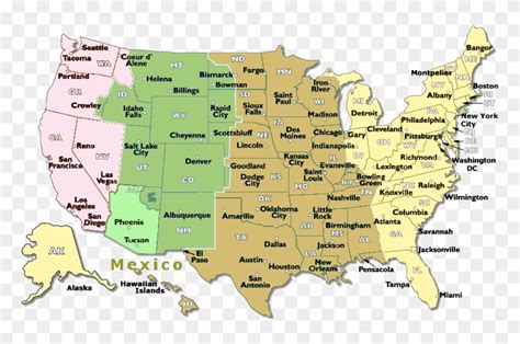 Time Zone Map With States Labeled