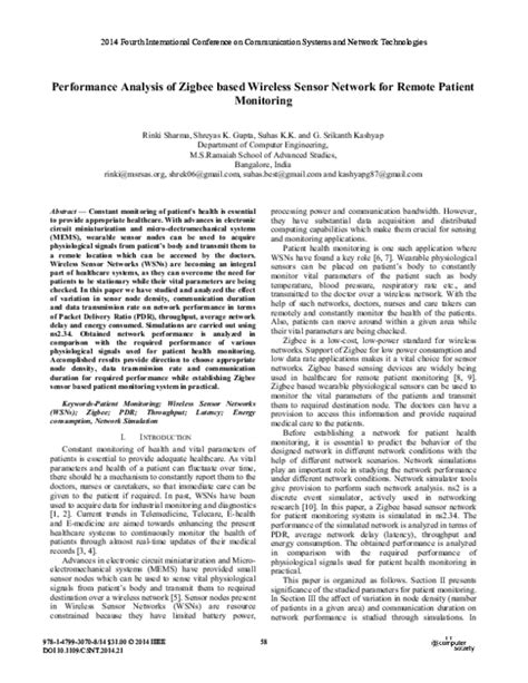 pdf performance analysis of zigbee based wireless sensor network for remote patient monitoring