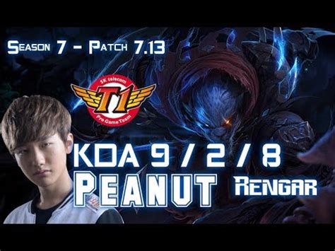 Skt T Peanut Rengar Vs Lee Sin Jungle Patch Kr Ranked Youtube