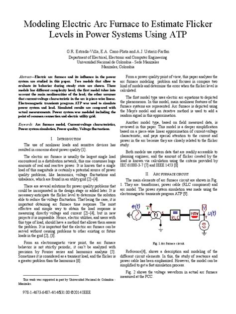 modeling electric arc furnace to estimate flicker levels in power systems using atp pdf