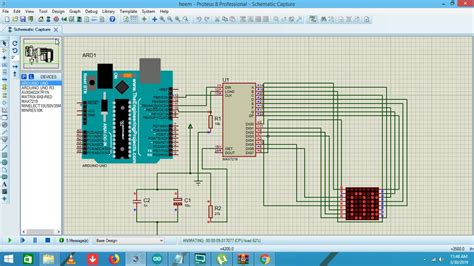 led 8 8 matrix with arduino and max 7219 in proteus youtube