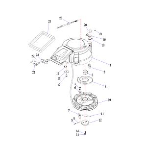 Motor De Popa Hidea 15 HP 15FHL S YMH Vista Explodida Carenagem