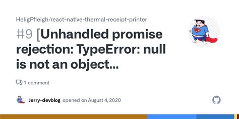 Unhandled Promise Rejection TypeError Null Is Not An Object