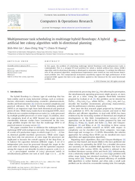 pdf multiprocessor task scheduling in multistage hybrid flow shops an ant colony system