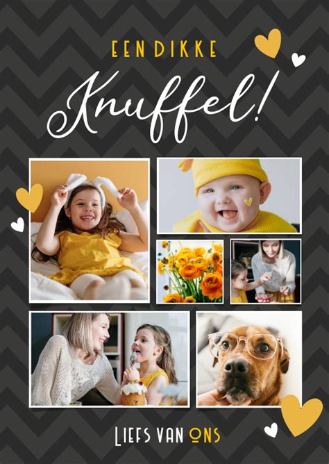 Moderne Fotocollage Kaart Met 6 Foto S Dikke Kaartje2go